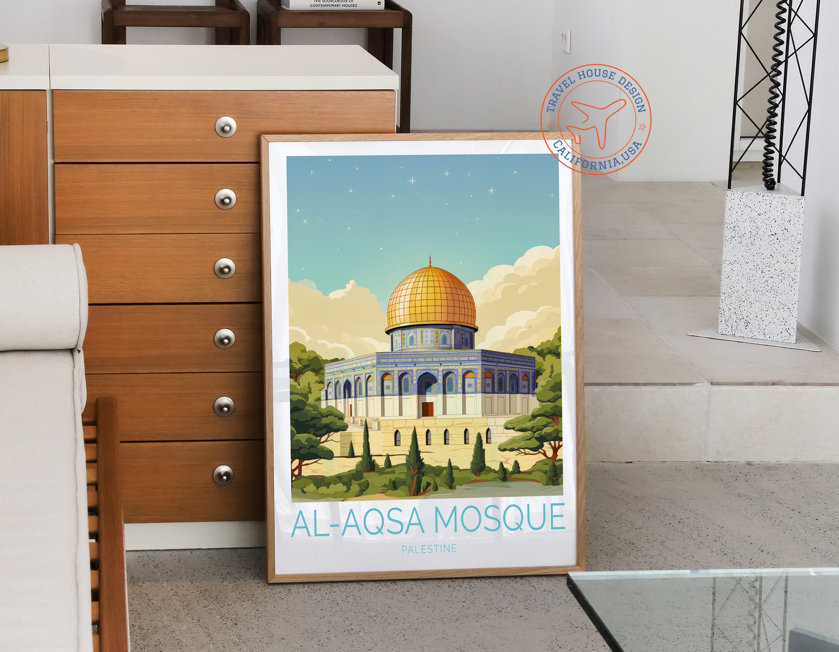 Al-aqsa Mosque Palestine Travel Poster, Al-aqsa Mosque Palestine Poster ...