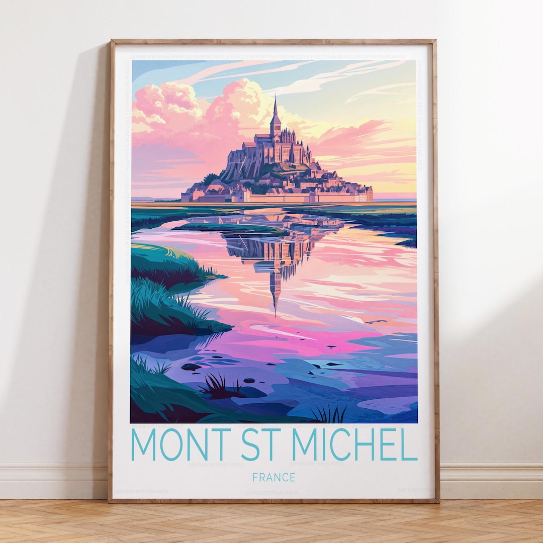 Mont Saint-michel France Travel Poster, Mont Saint-michel Travel Print ...