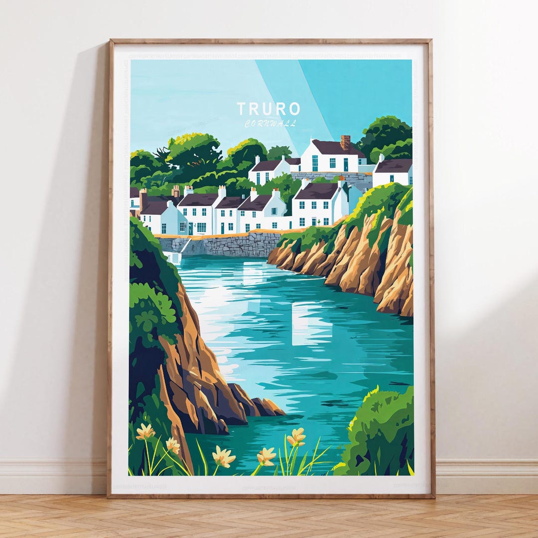Truro Wall Art Print, Truro Cornwall Travel Print, Truro Travel Poster ...
