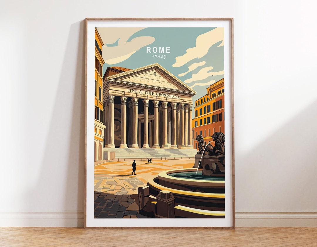Italy Rome Travel Poster, Rome City Wall Art, Ancient Rome Travel Print ...