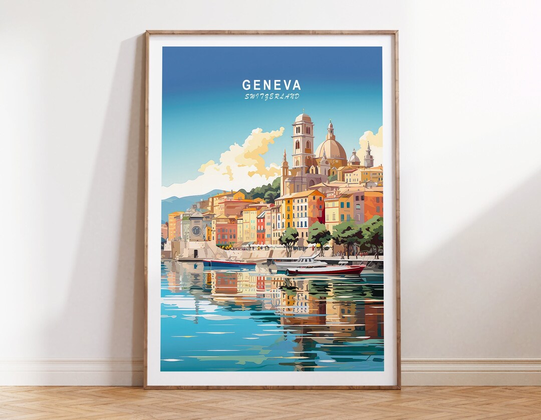 Geneva Travel Print, Geneva Switzerland Travel Poster, Geneva Travel ...
