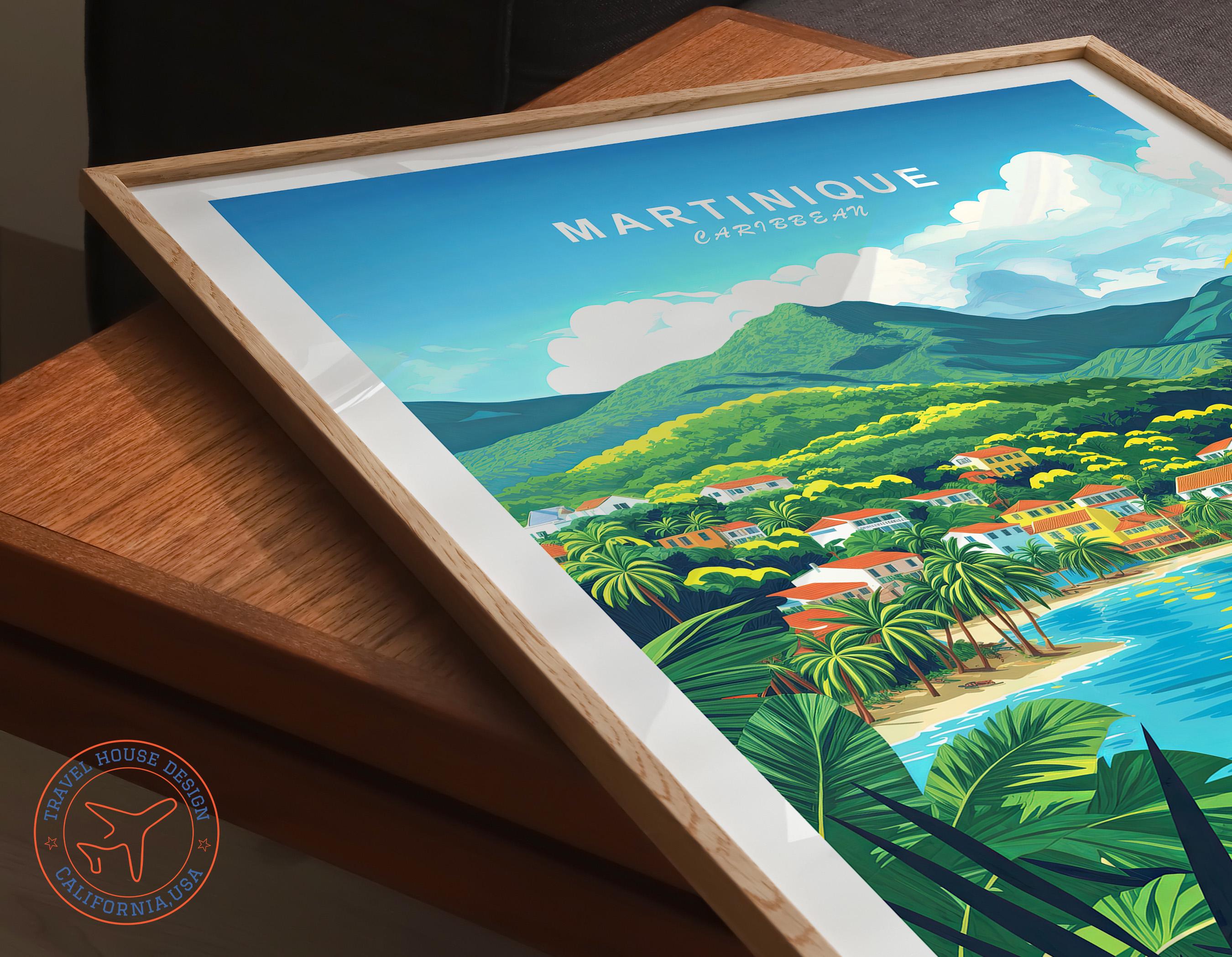 Martinique Caribbean Travel Poster, Caribbean Wall Art Print ...