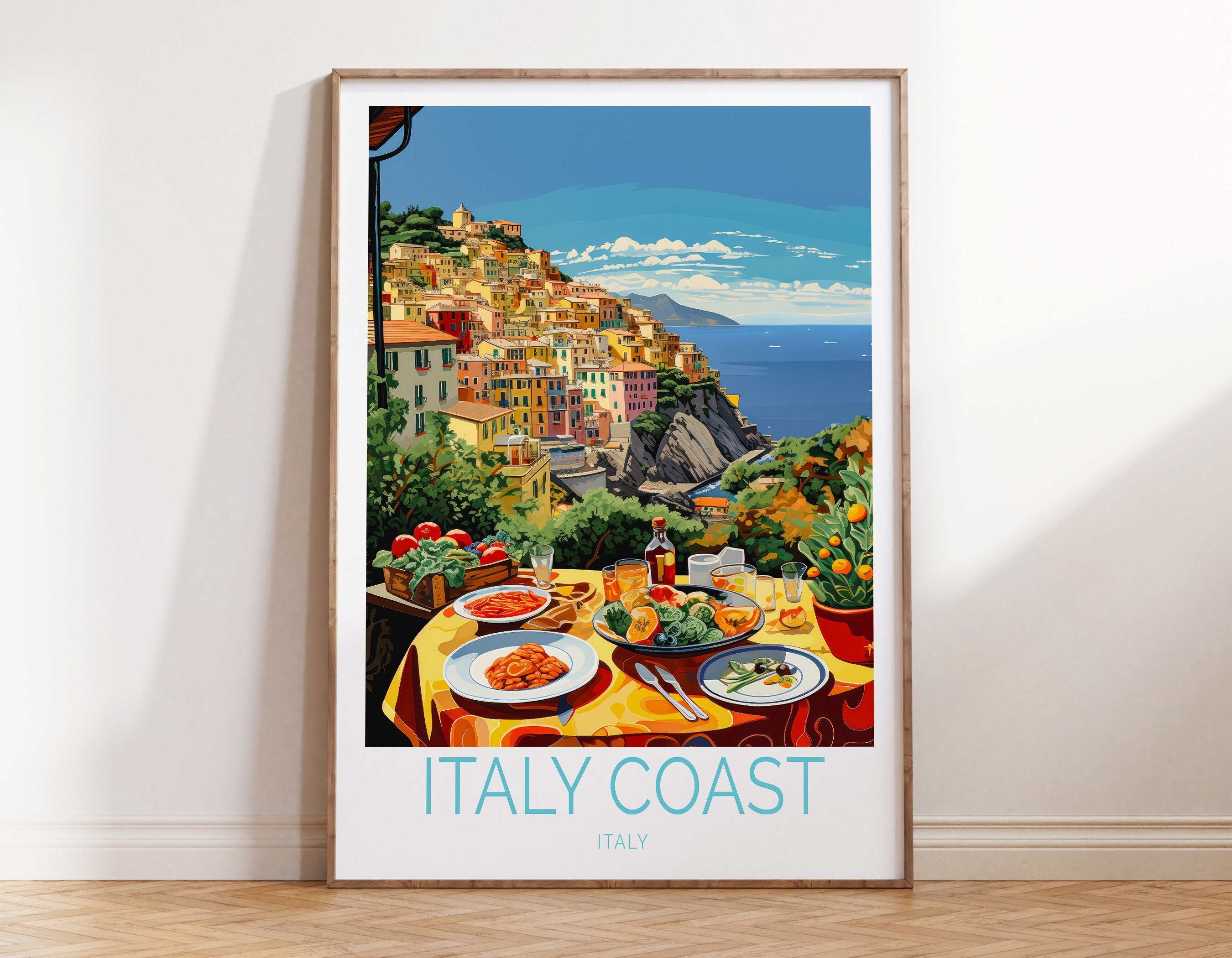 Italy Coast Travel Poster, Italy Travel Wall Art, Traveler Gifts Visit ...