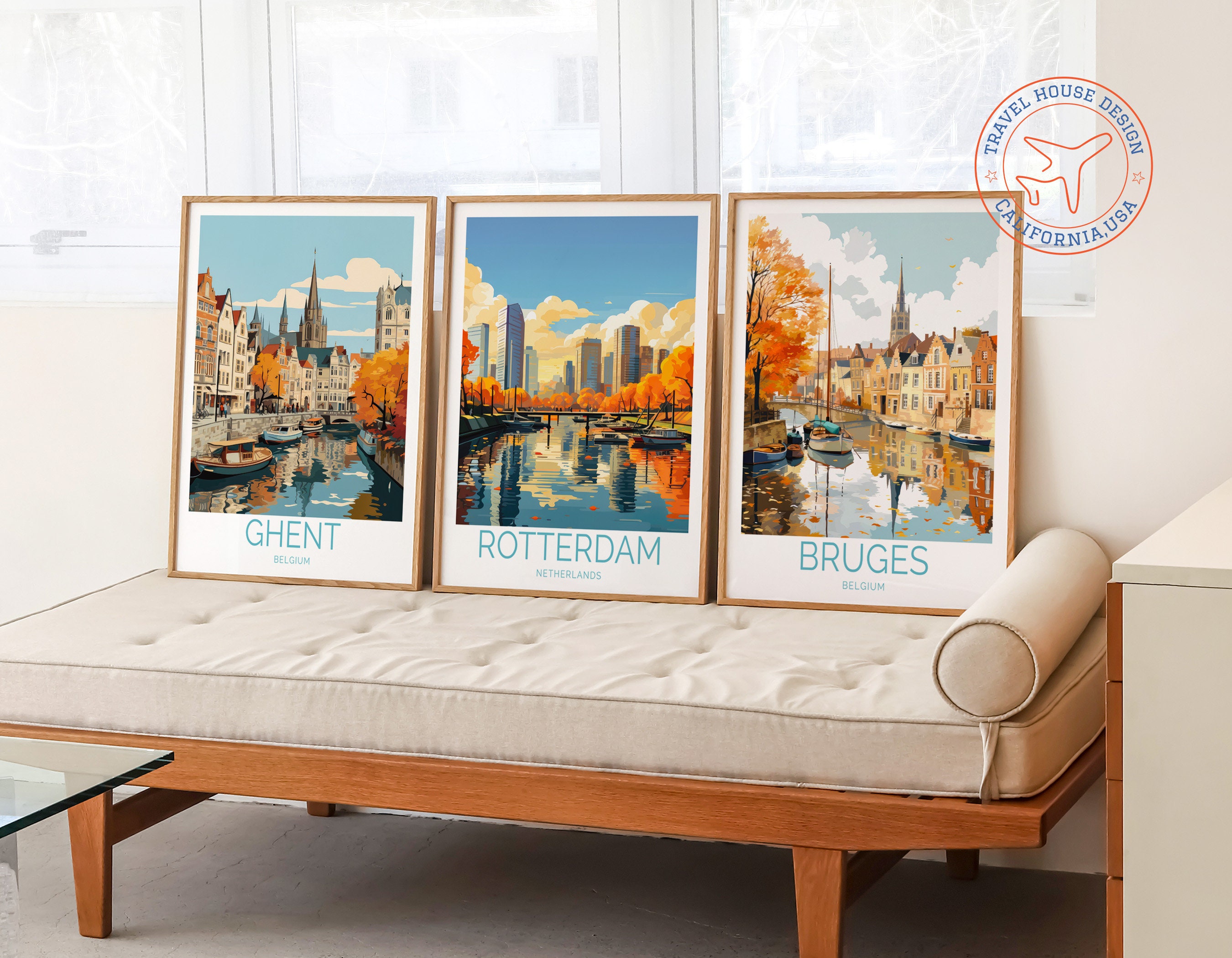 Rotterdam Netherlands Travel Poster, Netherlands Poster, Rotterdam ...