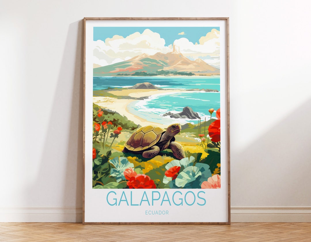 Galapagos Islands Travel Poster, Galapagos Islands Ecuador Park Wall ...