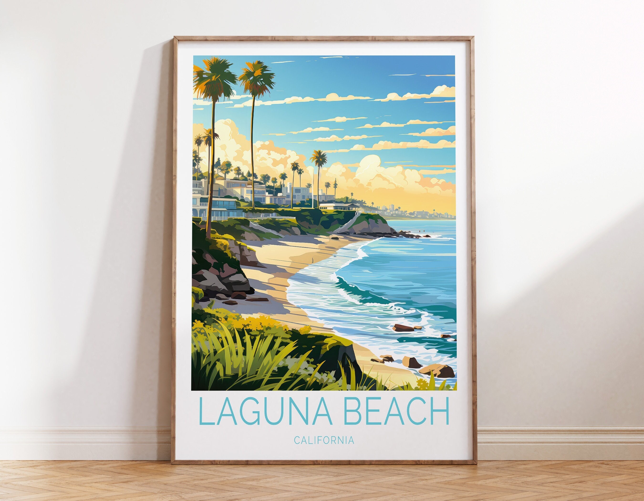Laguna Beach California Travel Poster, California Laguna Beach Wall Art ...