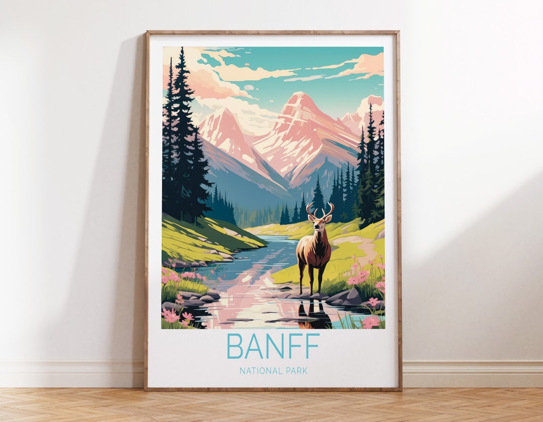 Banff National Park Travel Poster, Banff Canada Poster, Banff National ...