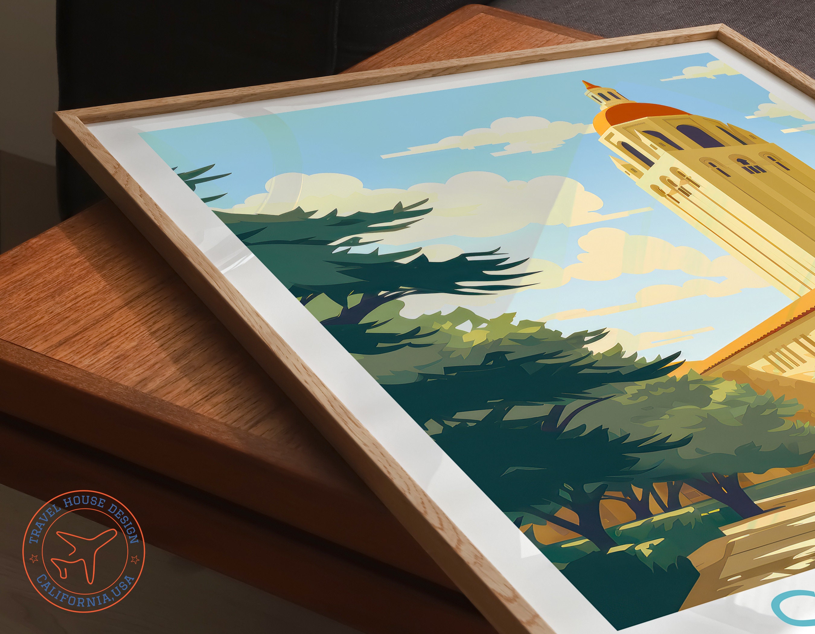 Stanford University Campus Travel Poster, Stanford California Poster ...
