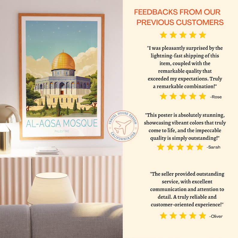 Al-aqsa Mosque Palestine Travel Poster Al-aqsa Mosque - Etsy