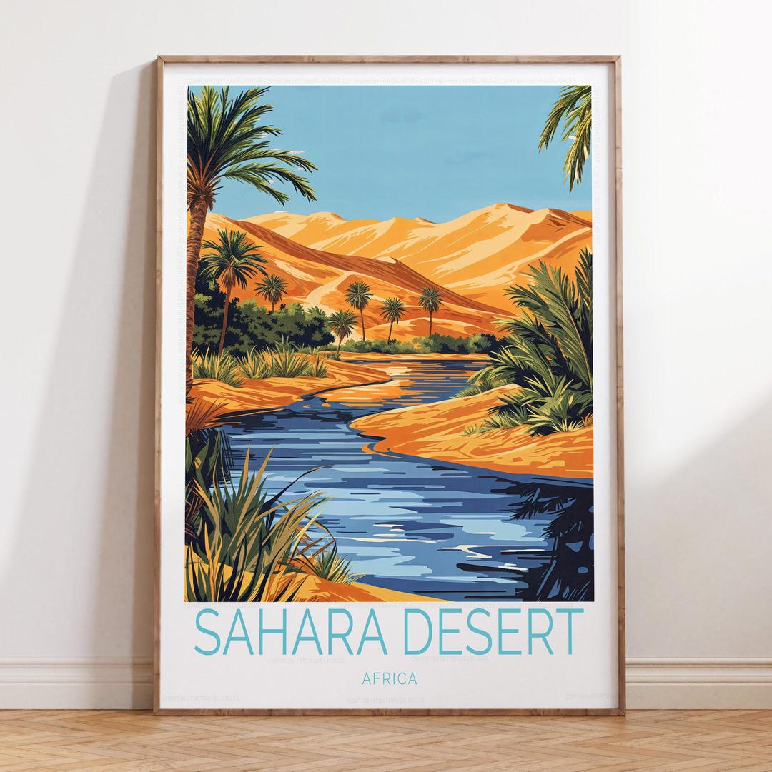 Sahara Desert Africa Travel Wall Art, Africa Travel Poster, Sahara ...