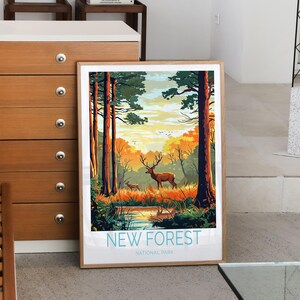 New Forest National Park Travel Poster, England Travel Wall Art, New ...