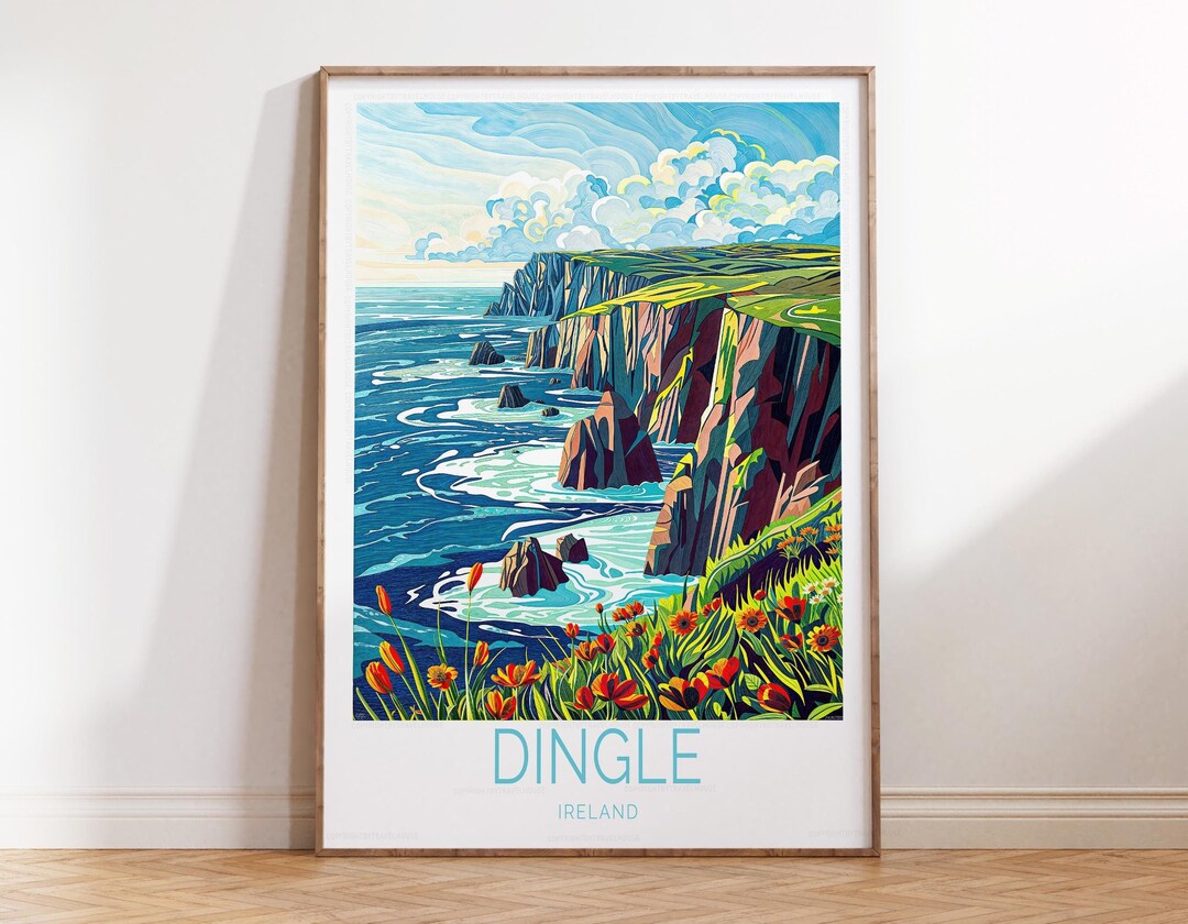 Dingle Travel Poster, County Kerry Wall Art, Dingle Print, Ireland ...