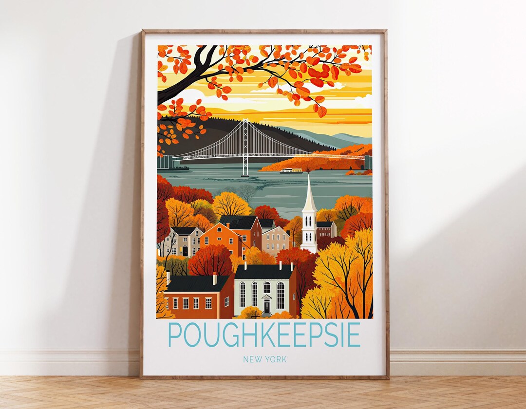 Poughkeepsie New York Travel Poster, New York City Wall Art ...