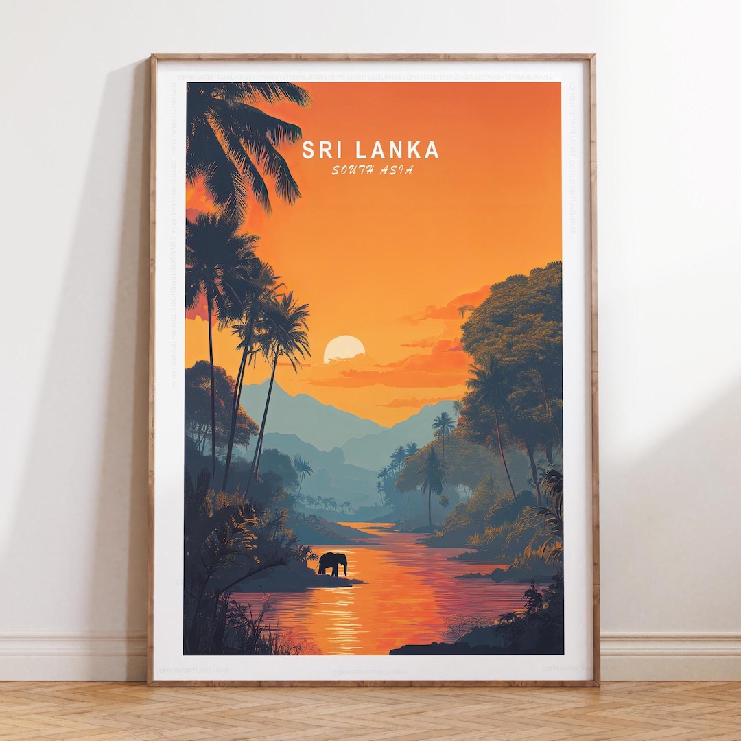 Sri Lanka Travel Poster, Sri Lanka South Africa Travel Wall Art, South ...