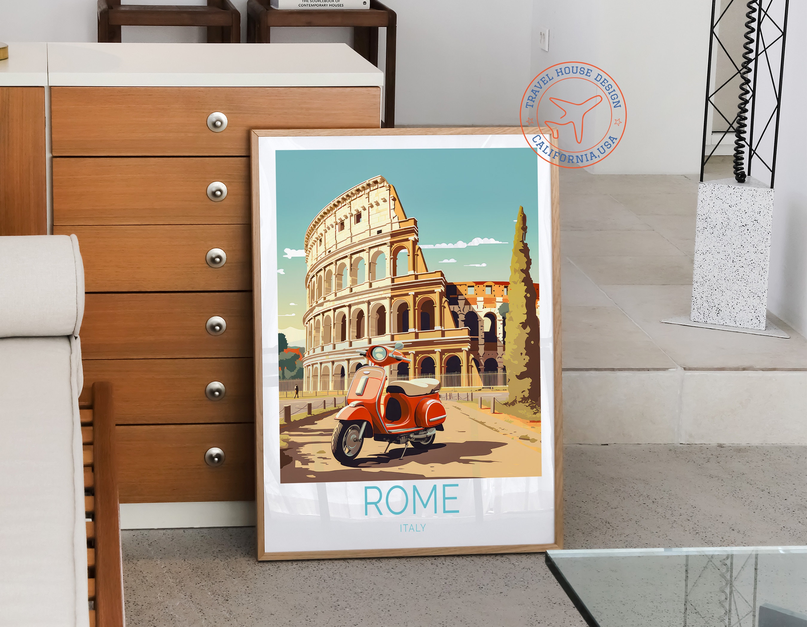 Rome Italy Travel Poster, Rome Italy Poster, Rome Italy Travel Wall Art ...