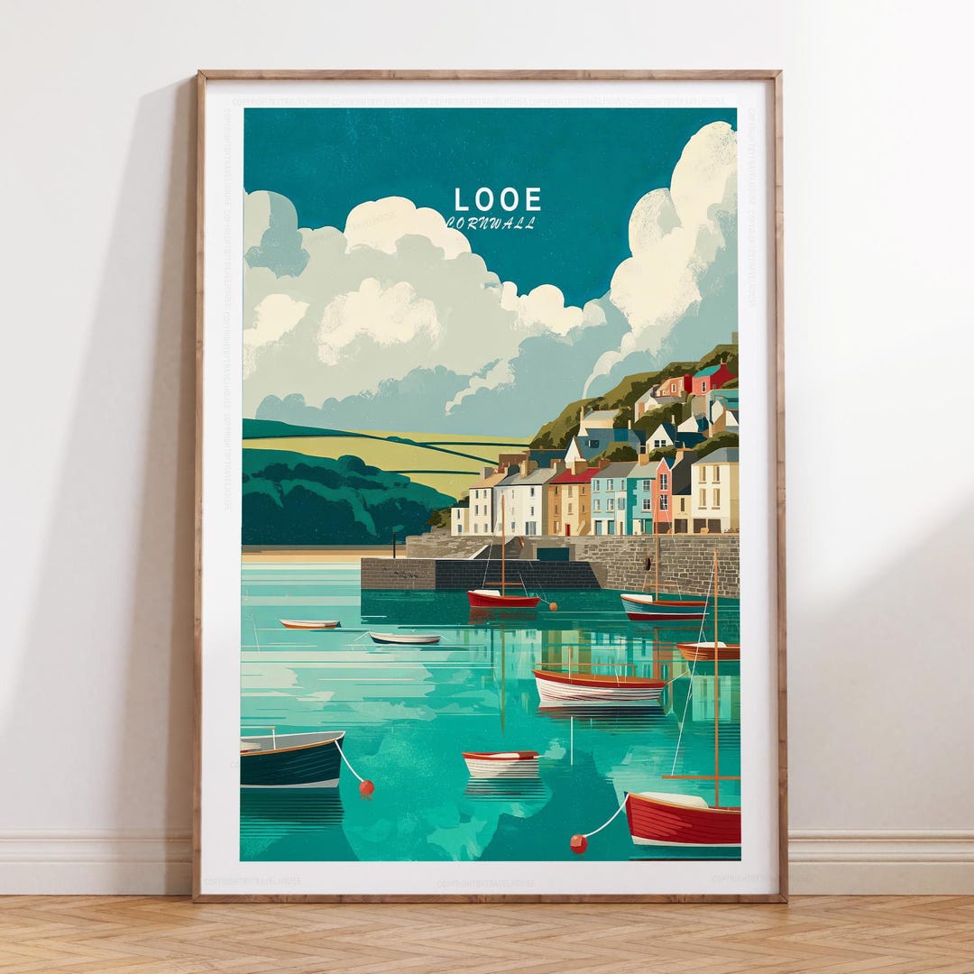Looe Corwall Travel Poster, Looe Corwall Wall Art, Looe Corwall Travel ...