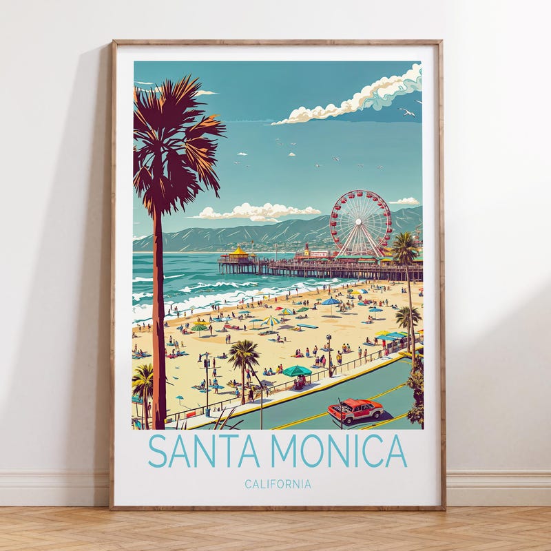 Santa Monica Poster - Etsy