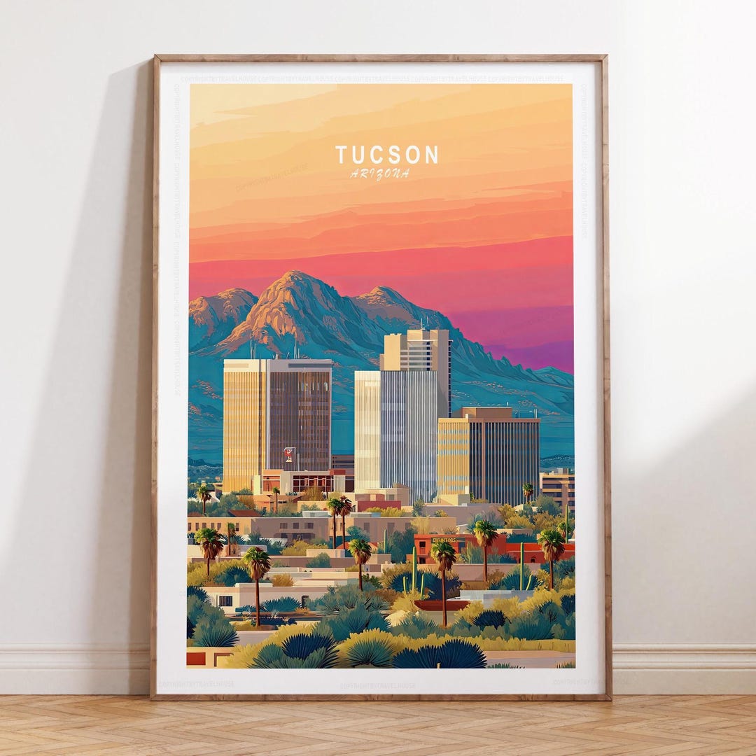 Tucson Arizona Travel Poster, Tucson Arizona Wall Art, Tucson Arizona ...