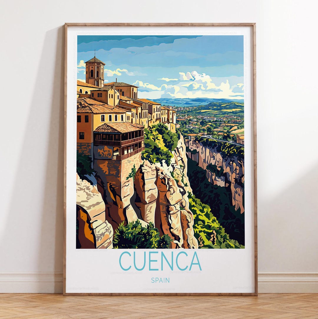 Cuenca Spain Travel Print, Spain Wall Art Print, Cuenca Travel Poster ...