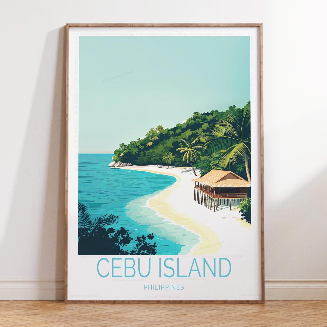 Cebu Island Philippines Travel Poster, Philippines Travel Wall Art ...