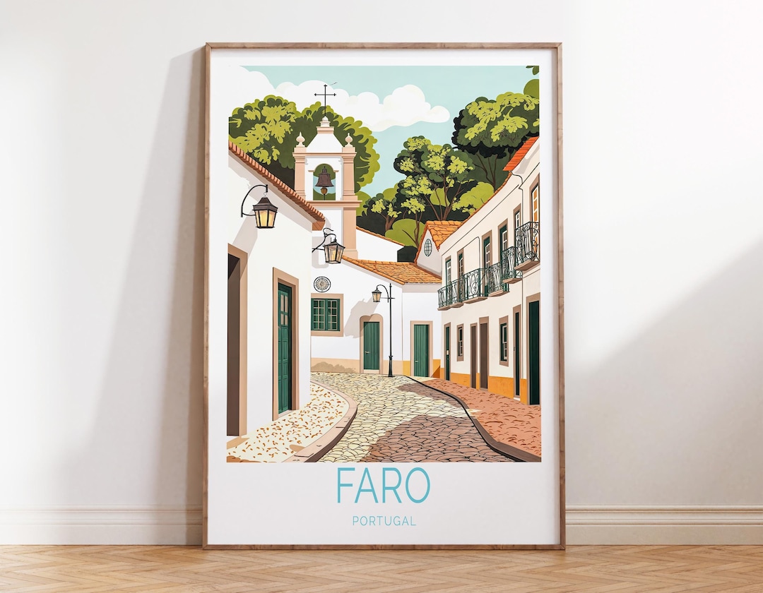 Faro Portugal Poster, Faro Travel Print, Portugal Travel Print, House ...