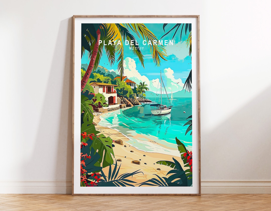 Playa Del Carmen Travel Poster, Mexico Wall Art, Playa Del Carmen ...