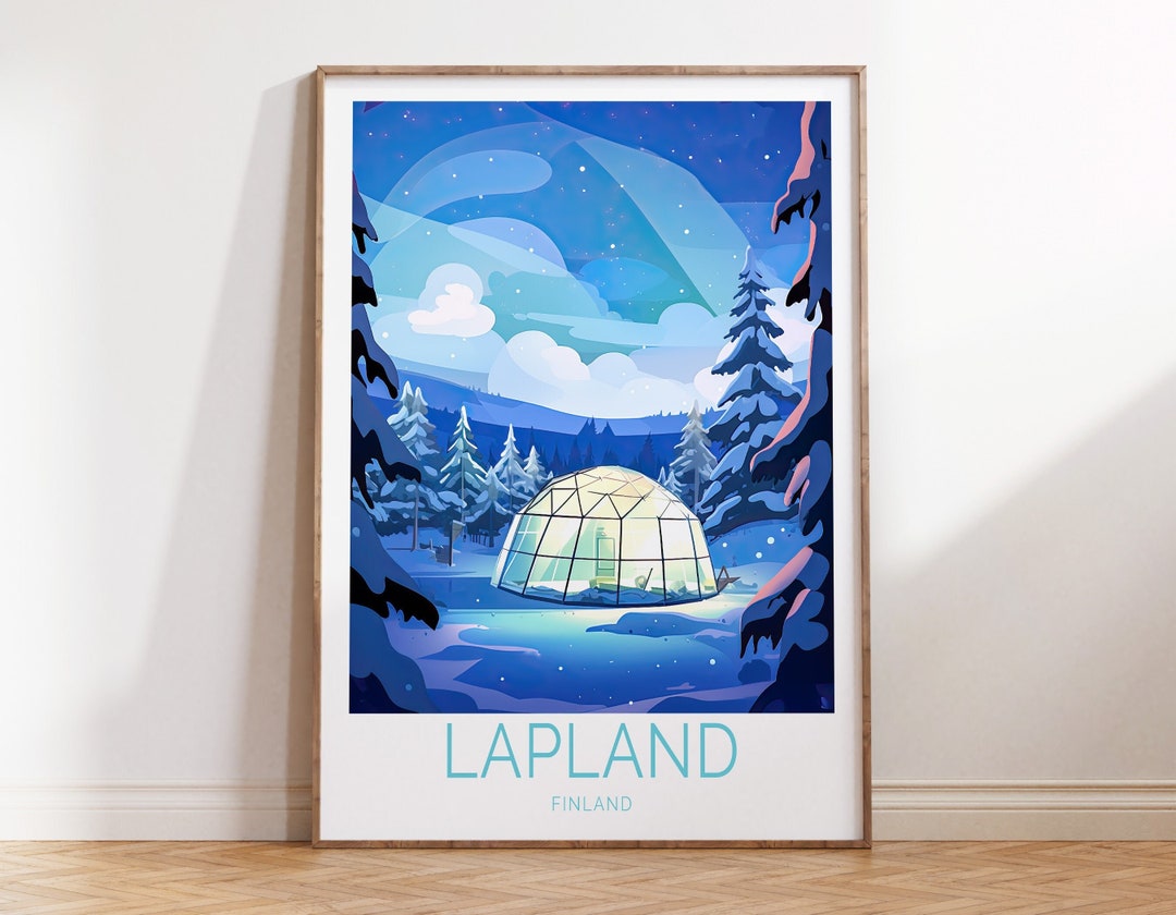 Lapland Finland Travel Poster, Lapland Finland Wall Art, Lapland ...