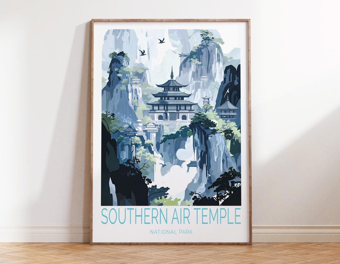 Southern Air Temple Poster, the Last Airbender Travel Wall Art ...