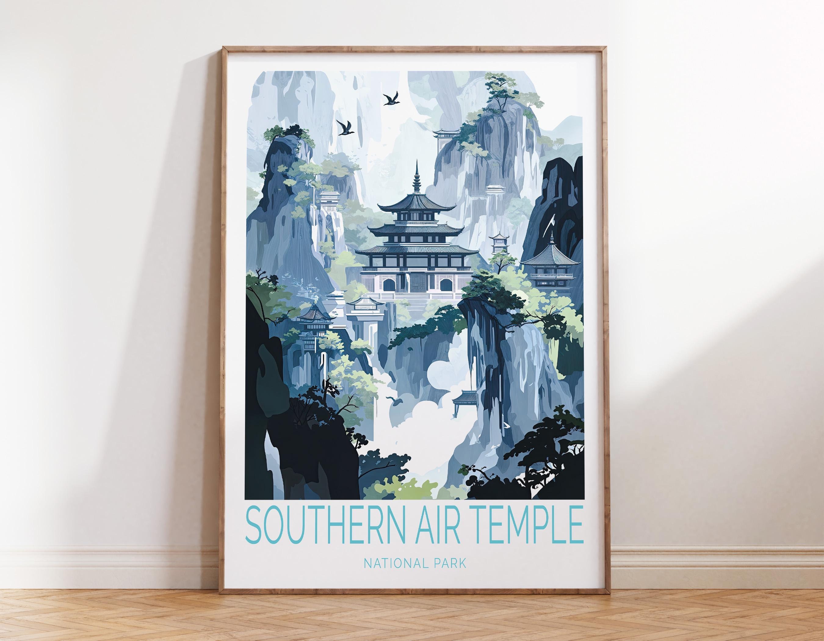 Southern Air Temple Poster, the Last Airbender Travel Wall Art ...