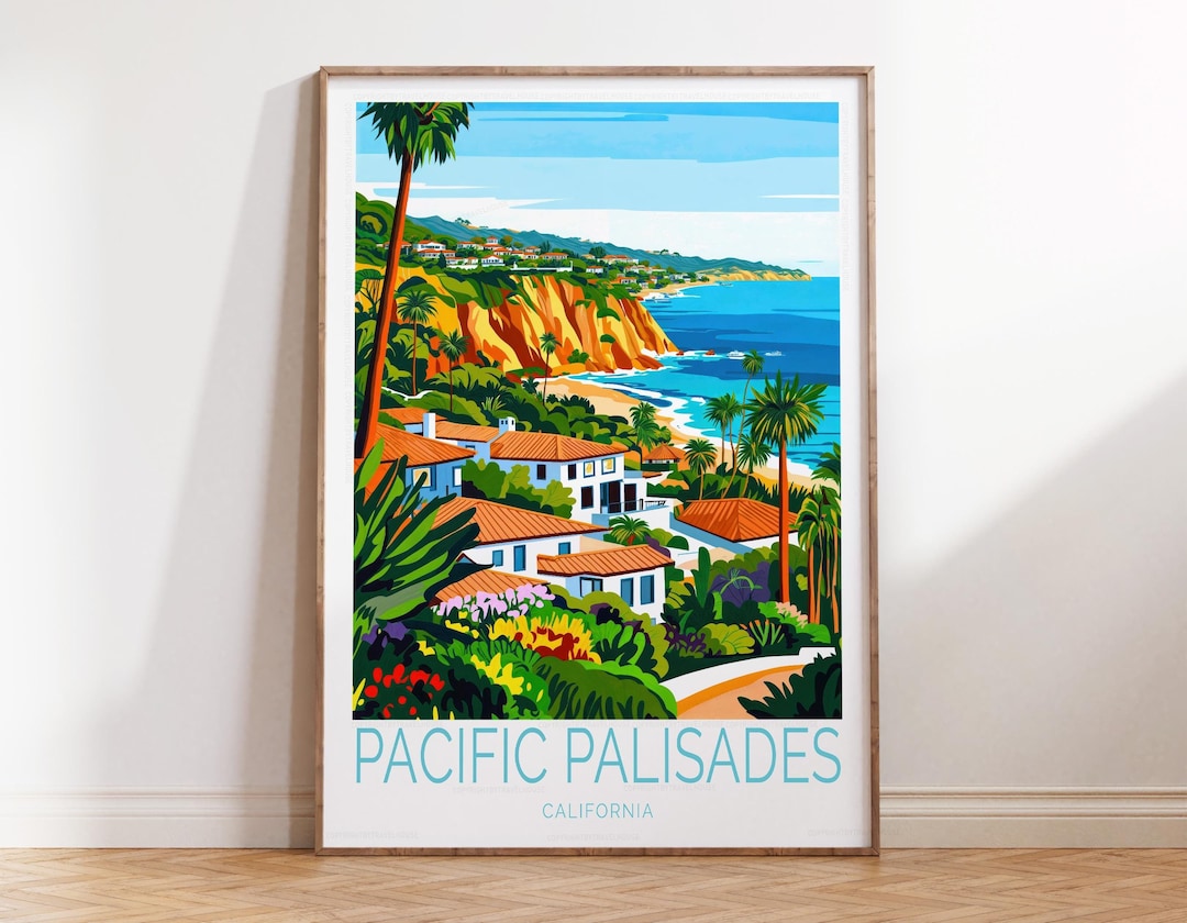 Pacific Palisades California Poster, Pacific Palisades Wall Art Print ...