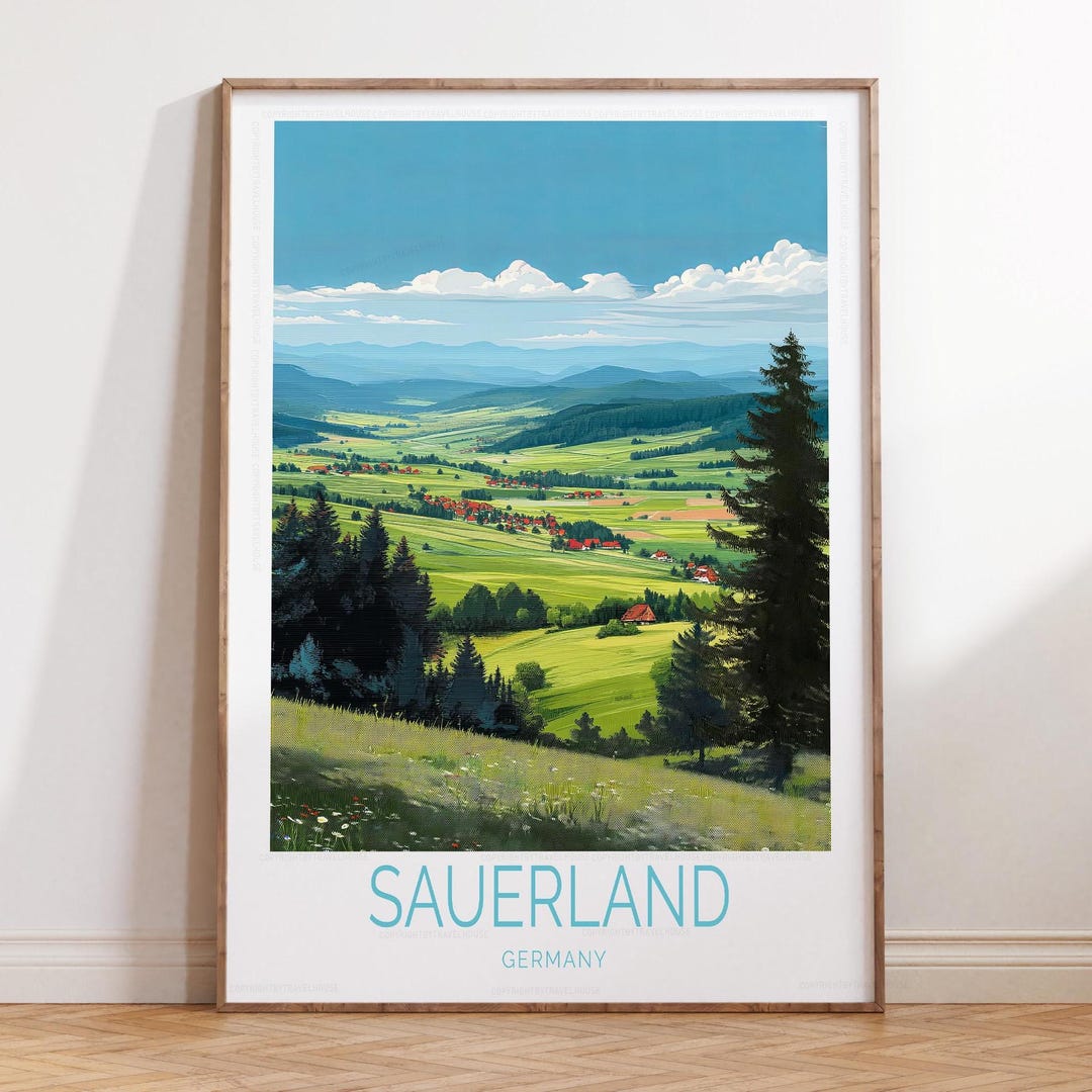 Sauerland Germany Travel Poster, Sauerland Germany Wall Art, Germany ...