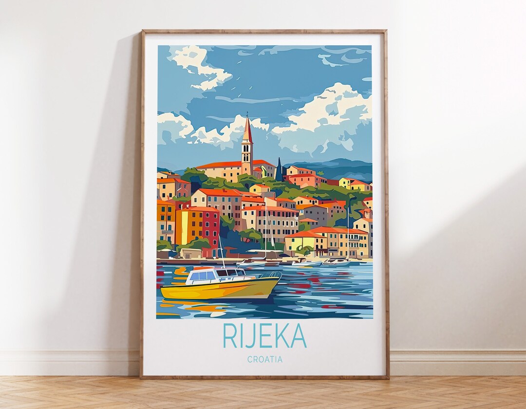Rijeka Croatia Travel Poster, Croatia City Wall Art, Rijeka Coast Print ...