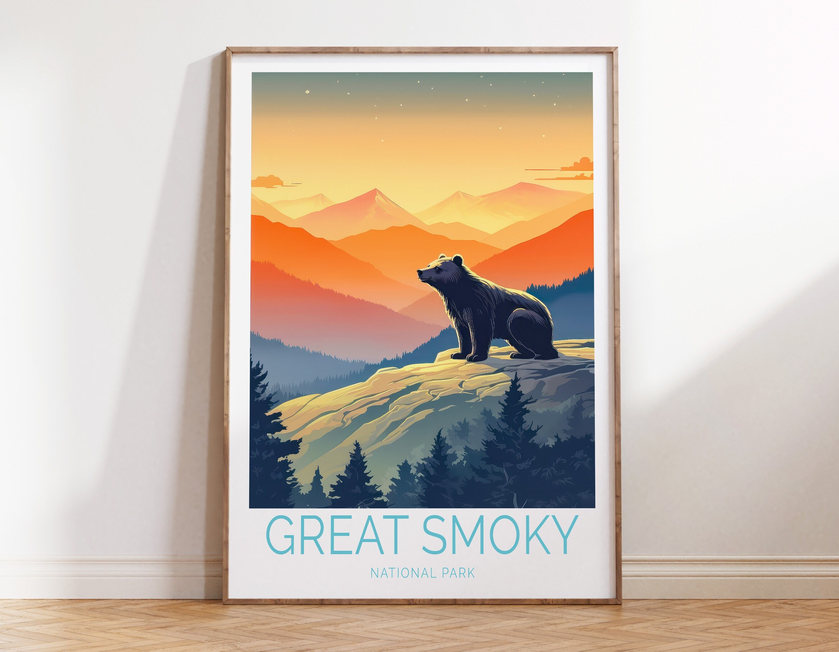 Great Smoky Mountains National Park Travel Poster, Great Smoky ...