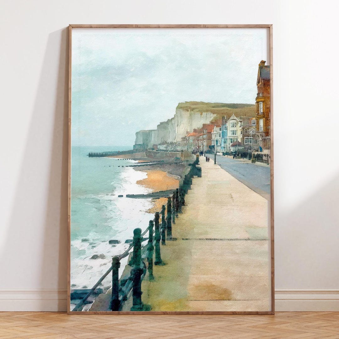 Westgate-on-sea Kent Watercolor Print, Seaside Promenade View, English ...