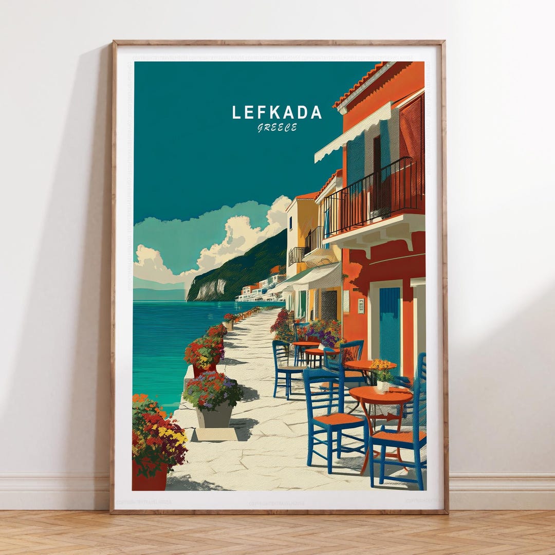 Lefkada Travel Wall Art, Greece Travel Poster, Lefkada Greece Travel ...