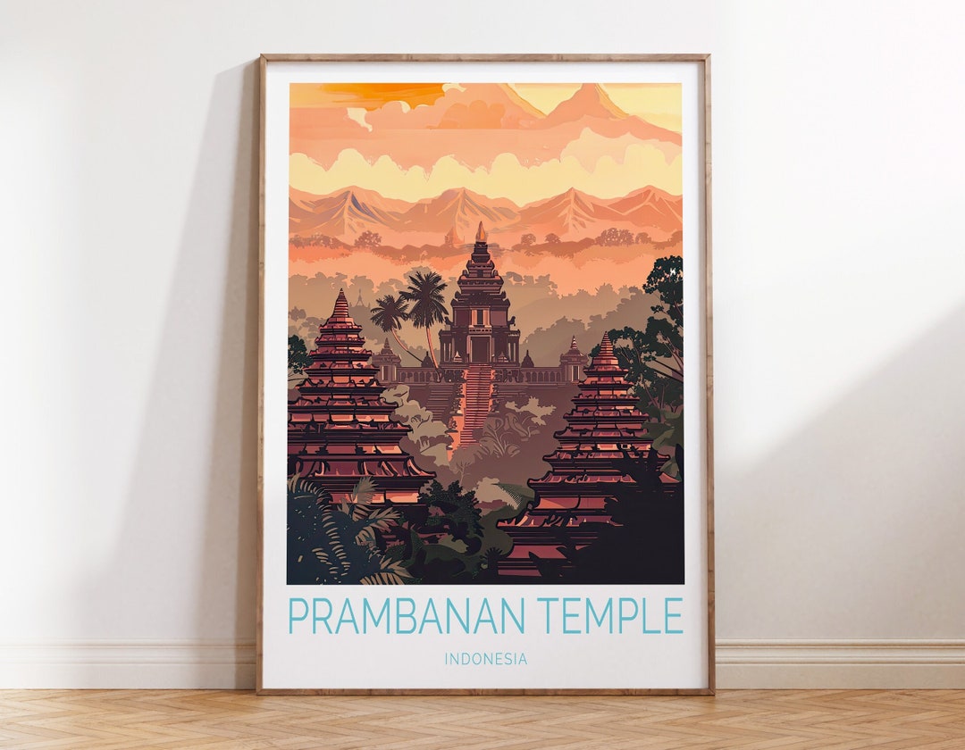 Prambanan Temple Travel Poster, Indonesia Travel Poster Wall Art ...
