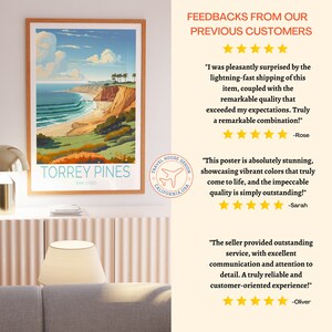 Torrey Pines Coastal California Travel Poster, Torrey Pines San Diego ...