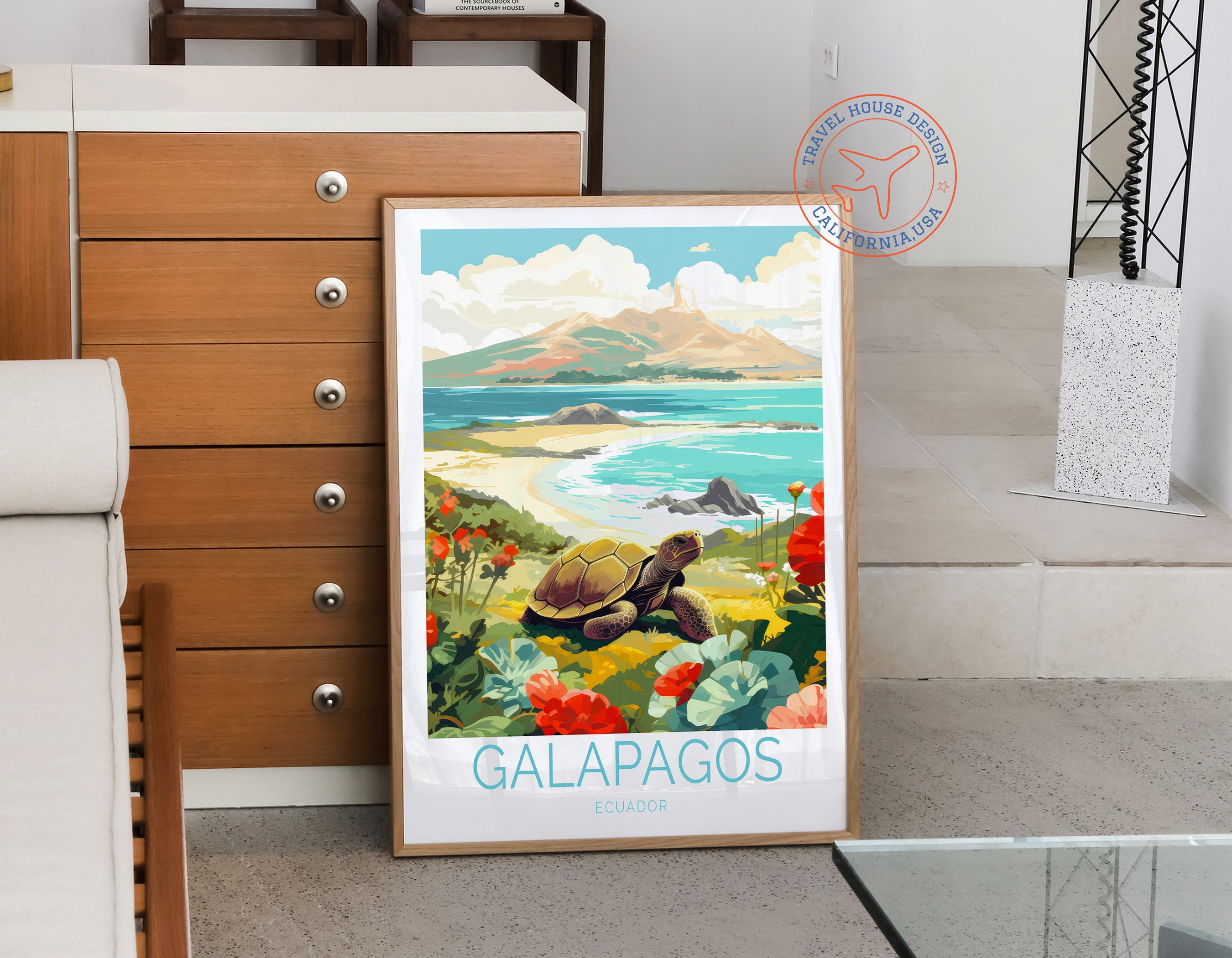 Galapagos Islands Travel Poster, Galapagos Islands Ecuador Park Wall ...