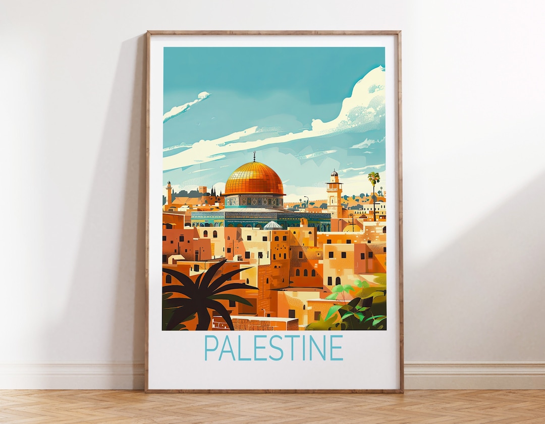 Palestine Travel Poster, Palestine Wall Art, Al-aqsa Mosque Palestine ...