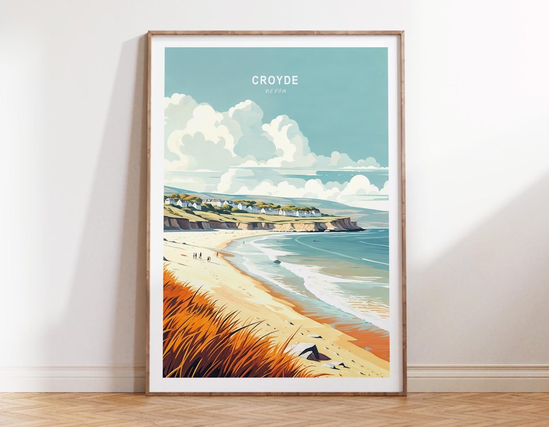 Croyde Devon Poster, England Travel Wall Art, Croyde Devon Print ...