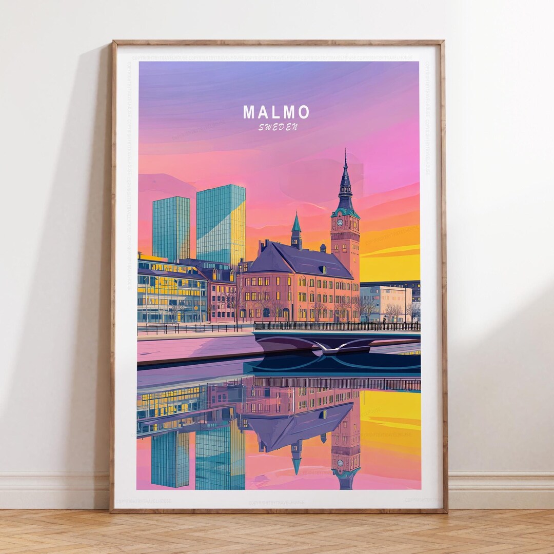 Malmo Wall Art Print, Sweden Travel Print, Malmo Sweden Travel Poster ...