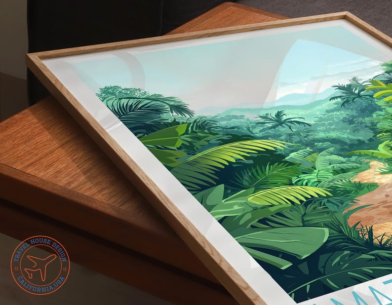 Amazon Rainforest Brazil Travel Poster, Brazil Travel Wall Art, Amazon ...