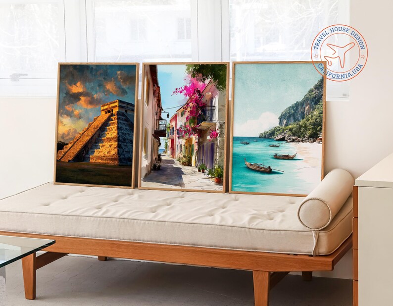 Watercolor Kefalonia , Colorful Greek Island Scene, Mediterranean ...