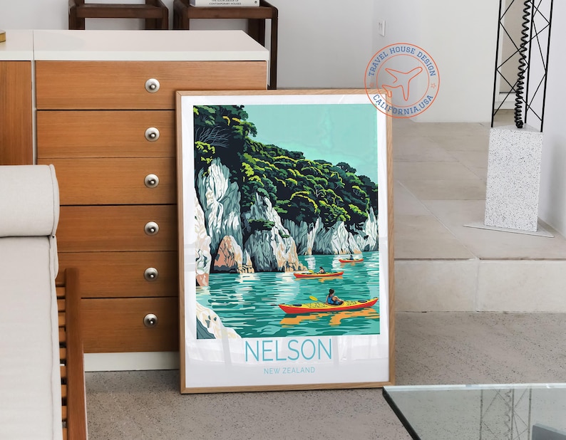 Nelson New Zealand Travel Wall Art, New Zealand Travel Poster, Nelson ...