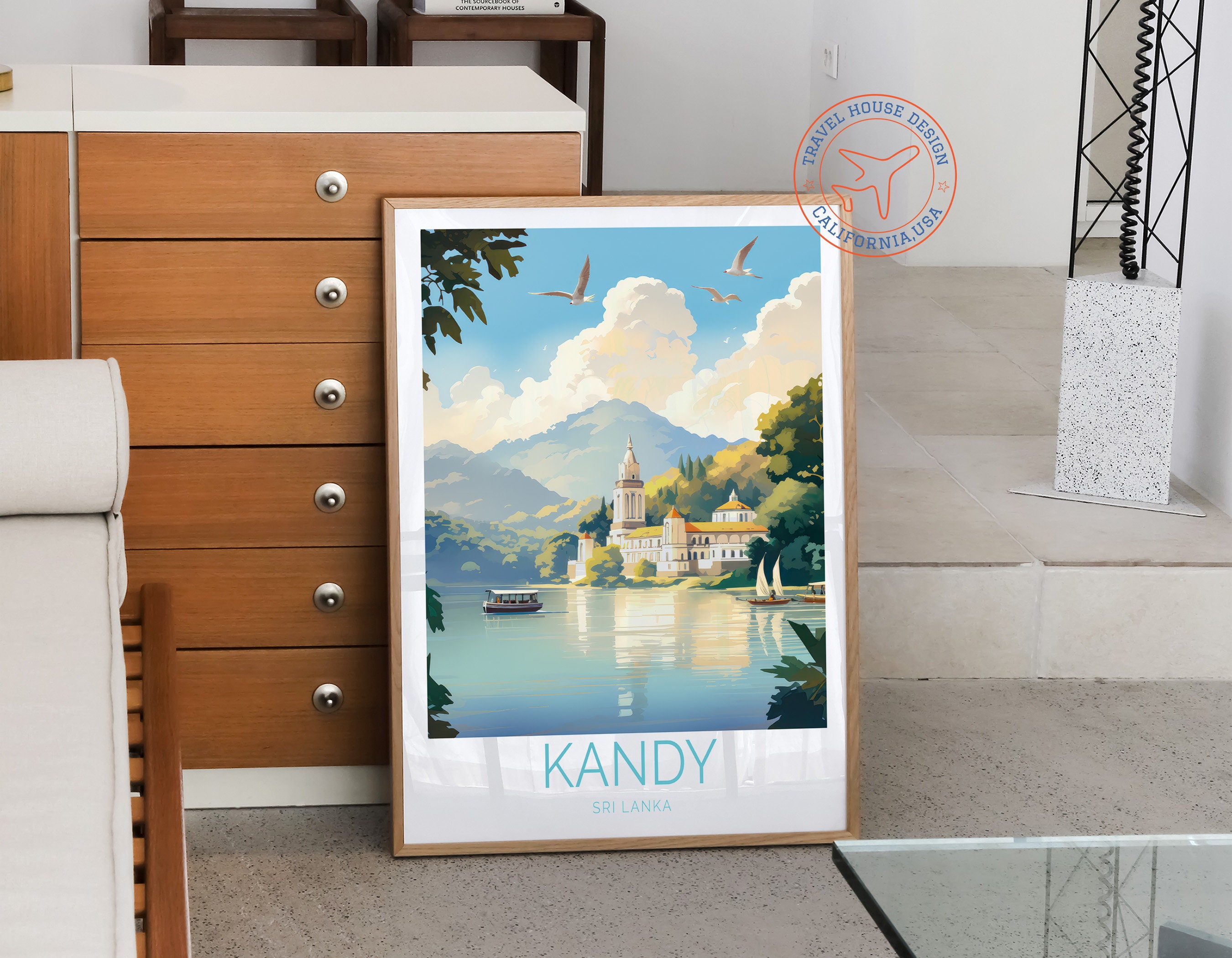 Kandy Sri Lanka Travel Poster, Kandy Sri Lanka Travel Illustrations ...