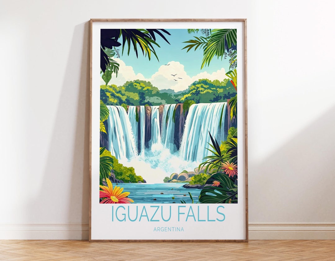 Iguazu Falls Argentina Travel Poster, Argentina Wall Art, Iguazu Falls ...