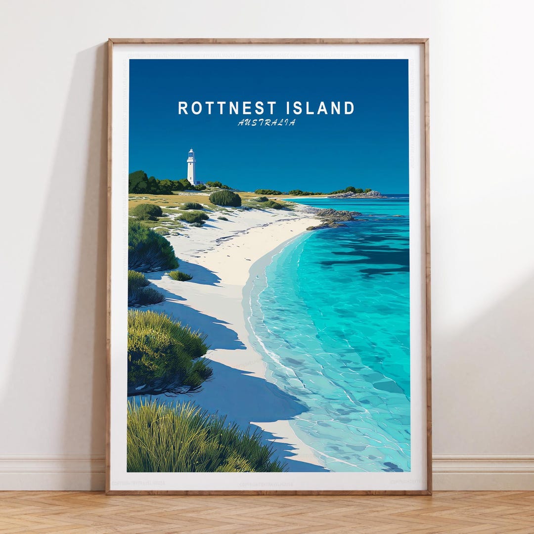 Rottnest Island Wall Art Print, Australia Travel Poster, Rottnest ...