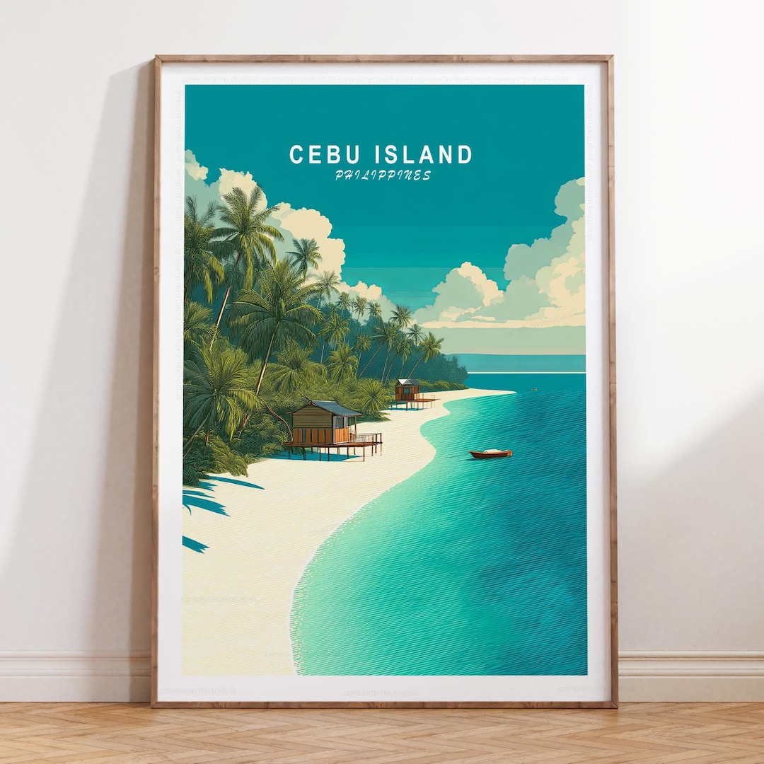 Cebu Island Travel Poster, Cebu Island Philippines Wall Art Print ...