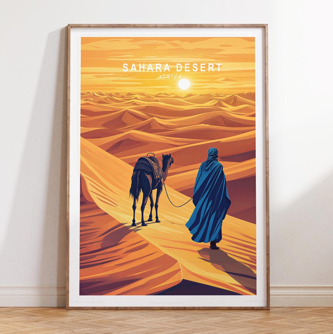 Sahara Desert Africa Travel Poster, Africa Wall Art Print, Sahara ...