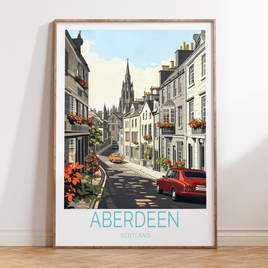 Aberdeen Scotland Travel Wall Art, Scotland Travel Poster, Aberdeen ...